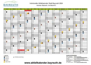 Abfallkalender 2024 ab sofort verfügbar - Stadtbauhof Bayreuth